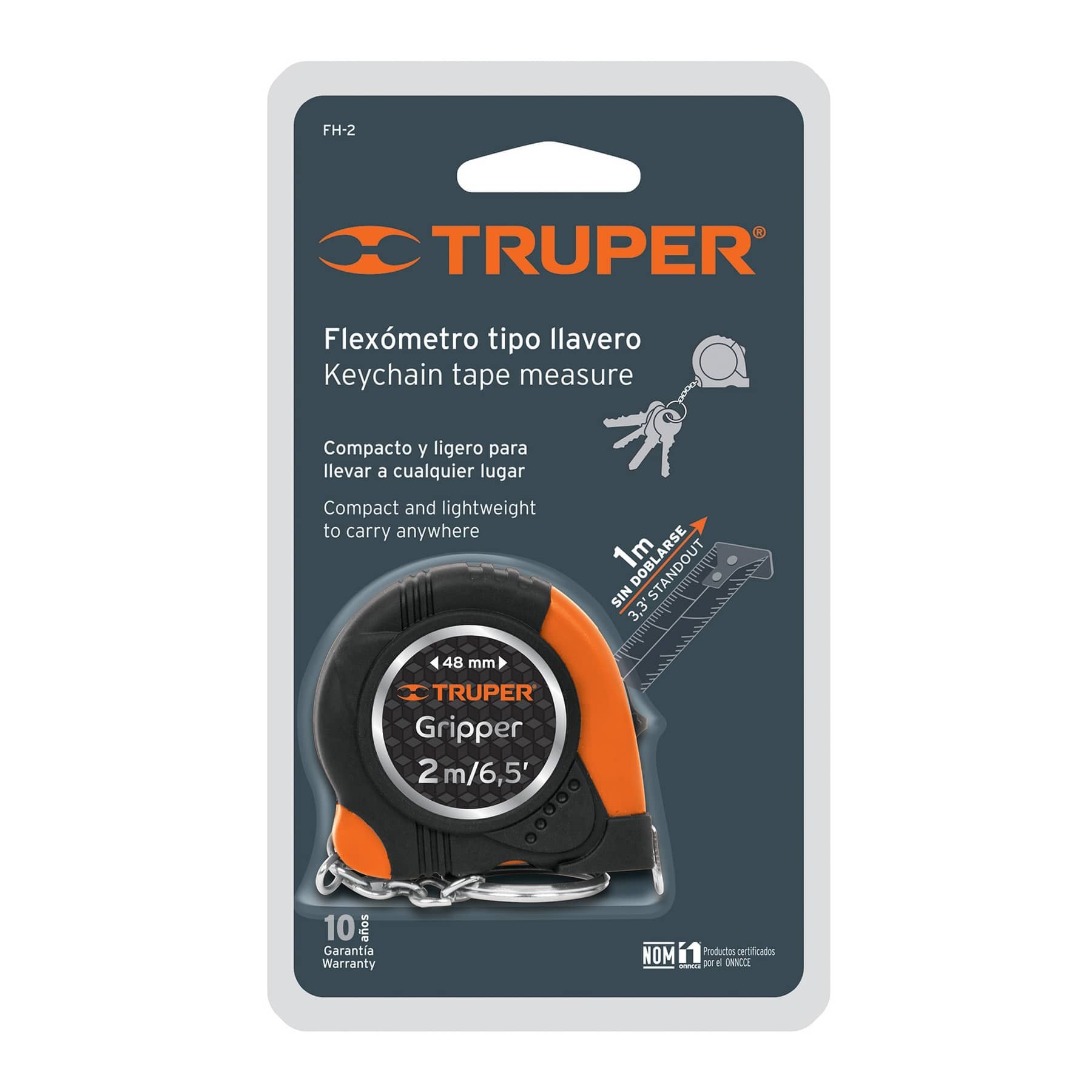 Flexímetro tipo llavero 2 m cinta 13 mm | Ferreteria Megacol